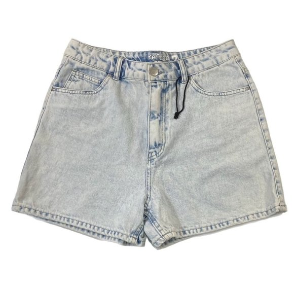 Refuge Shorts Refuge Womens Denim Mom Jean Shorts Blue Light Wash 9s Y2k Style Cotton 7
